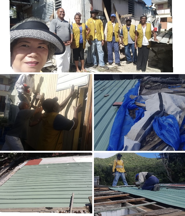 Tzu Chi repara otra sección del techo de un anciano - SXM IslandTime